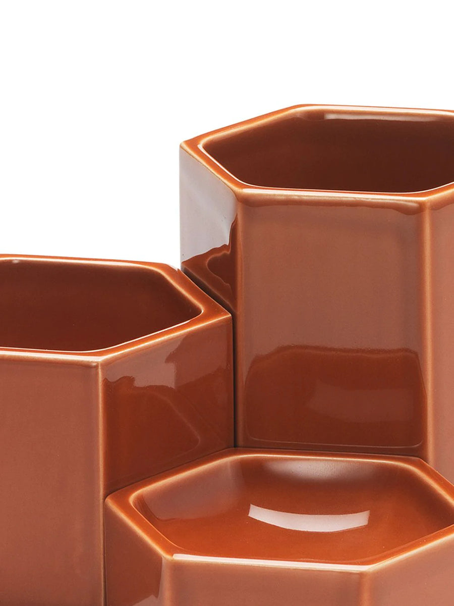 Vitra Hexagonal Ceramic Containers - Rusty Orange – Studio Yono